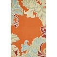 Liora Manne Ravella Ornamental Leaf Border Orange Indoor/Outdoor Area ...