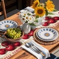 Cherry Table Runner, Fruit Watercolor Vintage Wood Texture Cotton Linen ...
