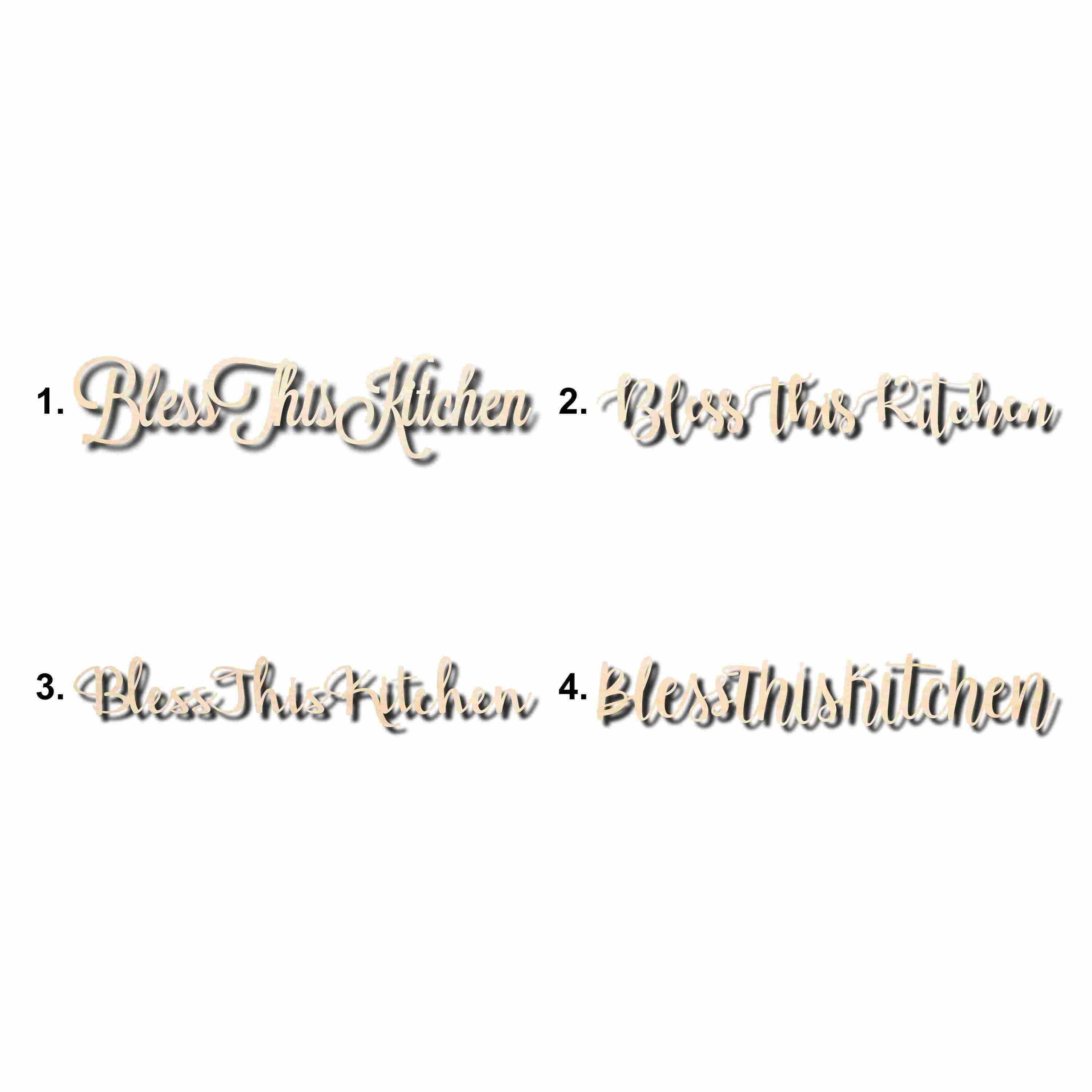 Bless This Kitchen Sign Unfinished Wood Cutout Home Decor DIY Option 3 ...