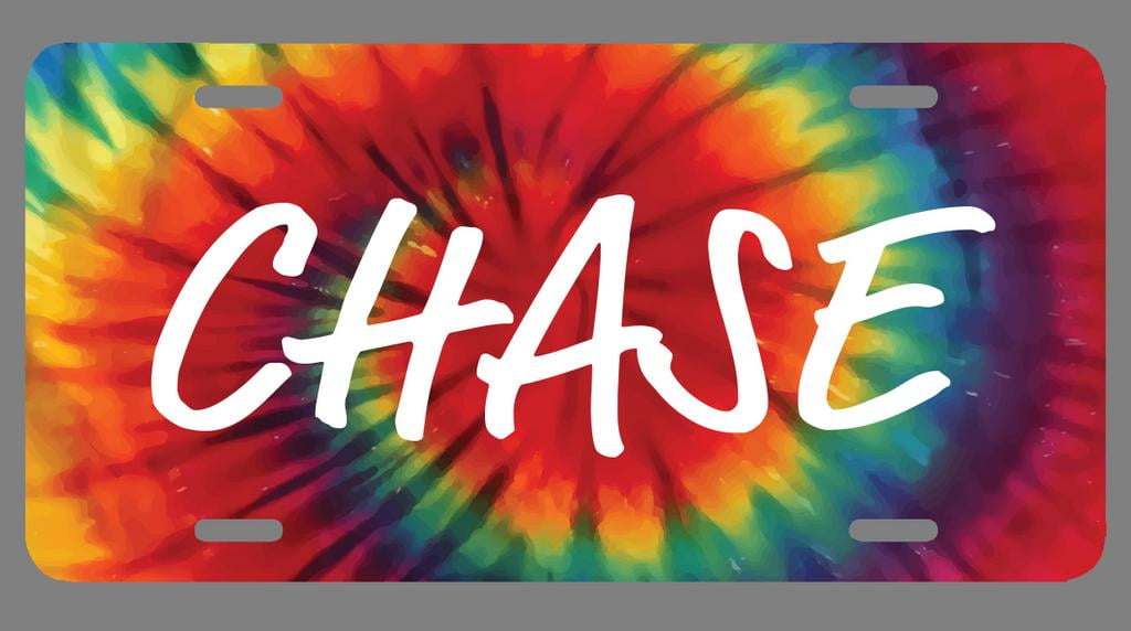 Chase Name Tie Dye Style License Plate Tag Vanity Novelty Metal | UV ...