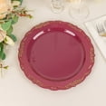 Efavormart 10 Pack | 10" Burgundy With Gold Vintage Rim Hard Plastic ...