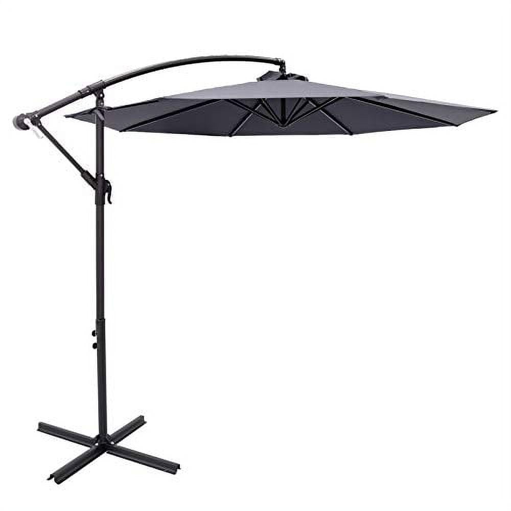 C-Hopetree 10 ft Offset Cantilever Outdoor Patio Umbrella with Cross ...