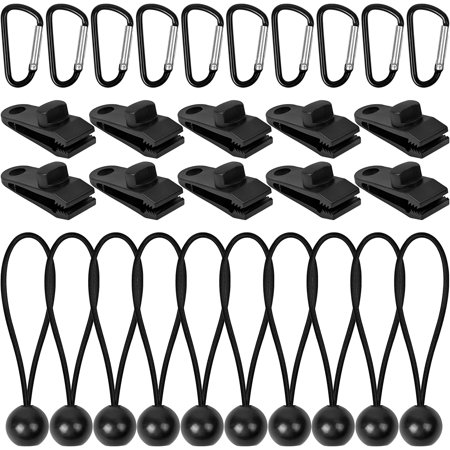 SICED 30 Pieces Black Tarp Clips Tarp Clamps Reusable Heavy Duty Tent ...