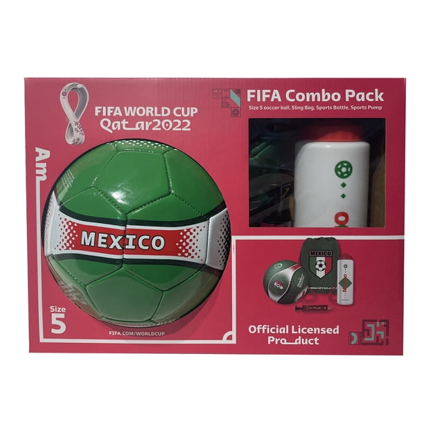 FIFA World Cup 4pc Combo Soccer Set, Size 5 Soccer Ball, Mexico Flag ...