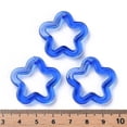 500g Transparent Acrylic Beads Flower Marine Blue 30x30.5x5mm Hole: 1 ...