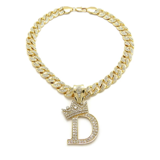 iJewelry2 Kings and Queens Crowned Initial Letter D Crystals Pendant ...