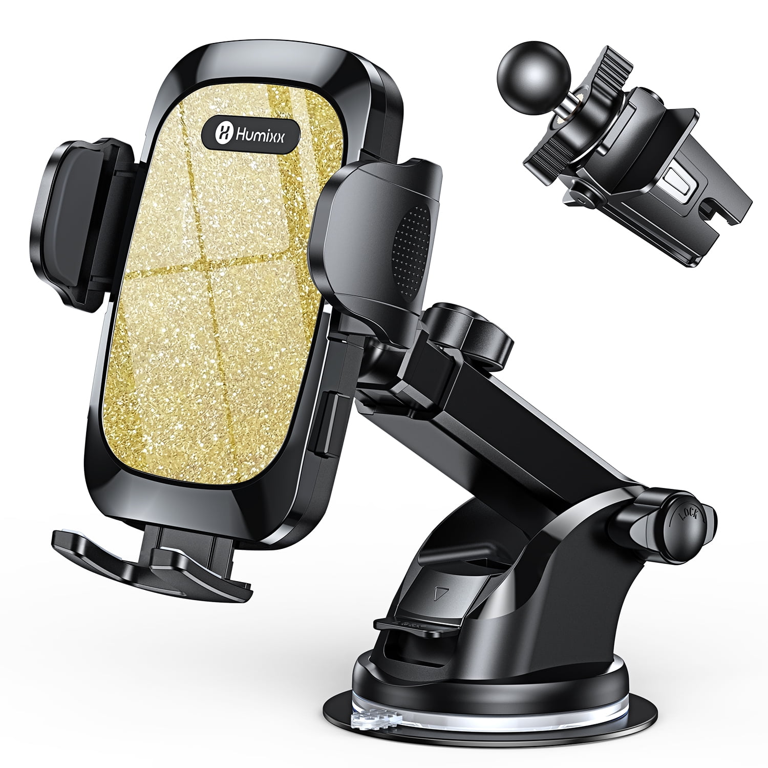 Humixx Car Phone Holder Mount [Luxury Gold] Universal Hands-Free Cell ...