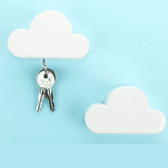"Casewin Pack of 2 Novelty White Cloud Shapes Magnetic Wall Key Holder ...