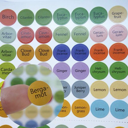 Essential Oil Bottle Cap Labels 576 Cap Stickers Blends + Blanks For ml ...