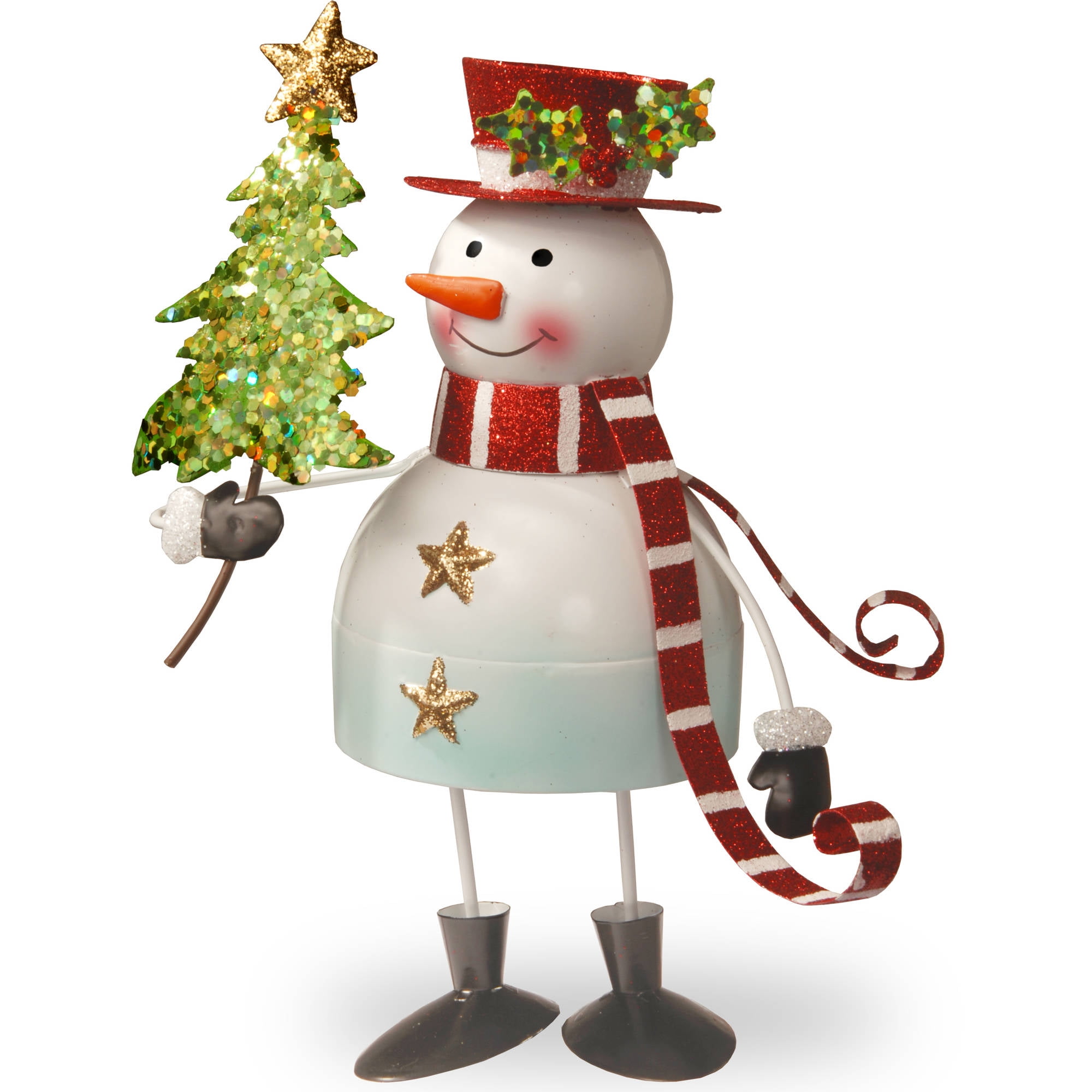 10" Metal Bobble Snowman - Walmart.com - Walmart.com