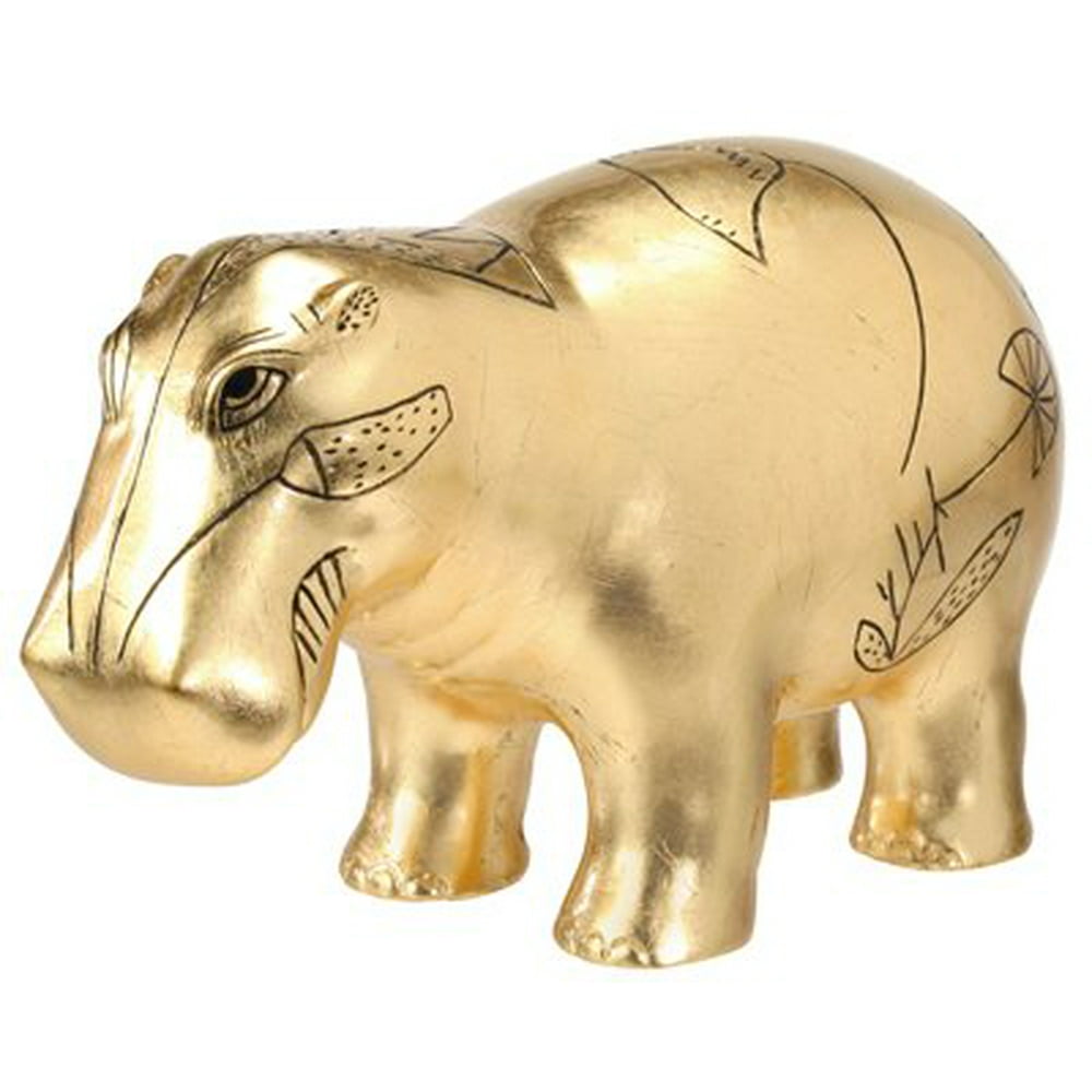 Gold Leaf Hippo - Collectible Figurine Statue Sculpture Figure Egypt ...