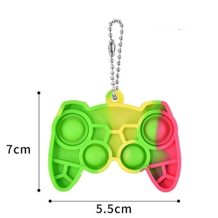 Stress Relief Keychain Bubble Push Pop It Simple Dimple Fidget Toy ...