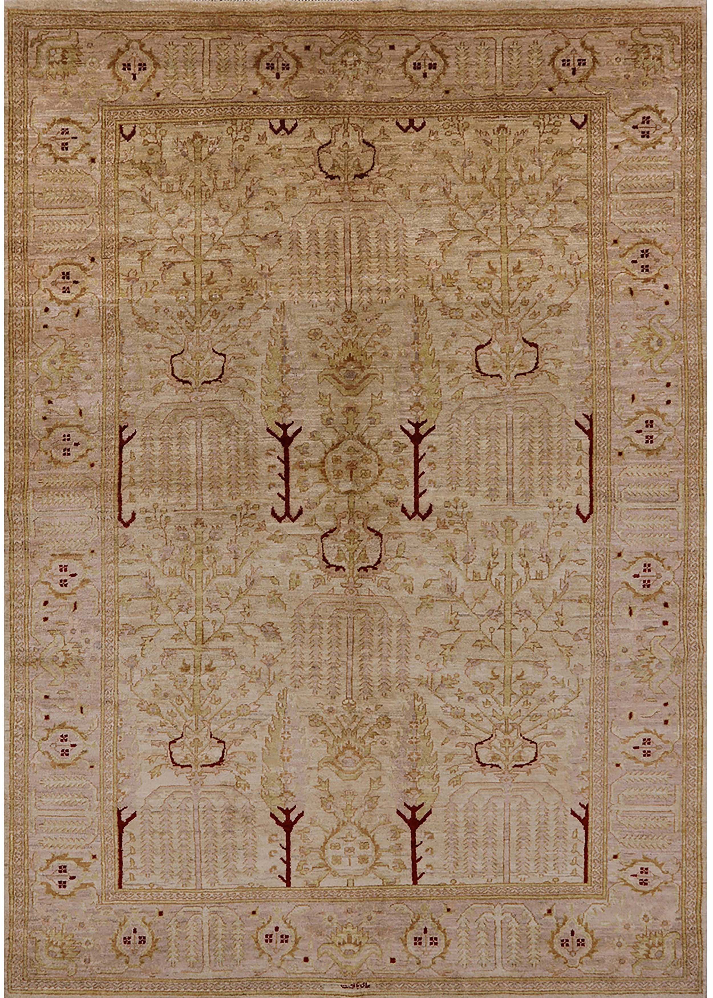 Ahgly Company Indoor Rectangle Mid-Century Modern Light Brown Oriental ...