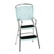 COSCO Stylaire Retro Chair + Step Stool with Flip-Up Seat (Teal, one ...