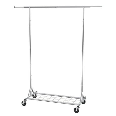 EnHomee 74"H Rolling Clothes Rack with Hooks 300LBS Heavy Duty Clothing ...