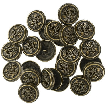 20pcs 1Inch Brass Flat Round Buttons Metal Buttons with Shank for ...