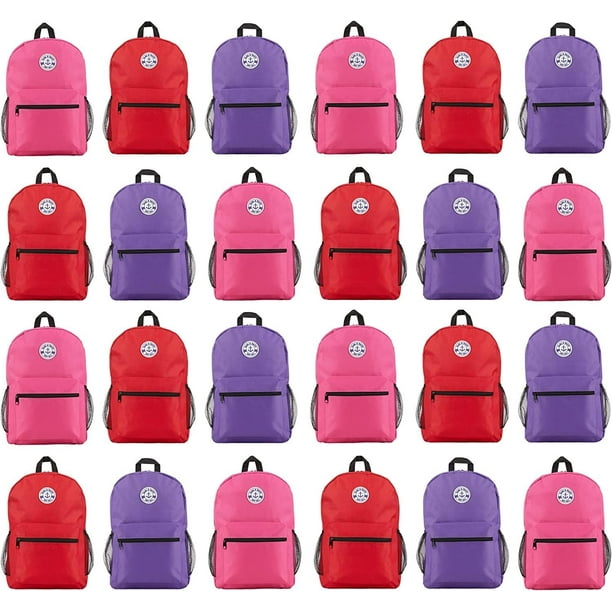 Yacht & Smith 24 Pack 17 Inch Wholesale School Backpacks For Kids 12 ...