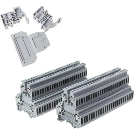 Terminal Block,50 Pcs UKK3 DIN Rail Double Level Dual Row Terminal ...