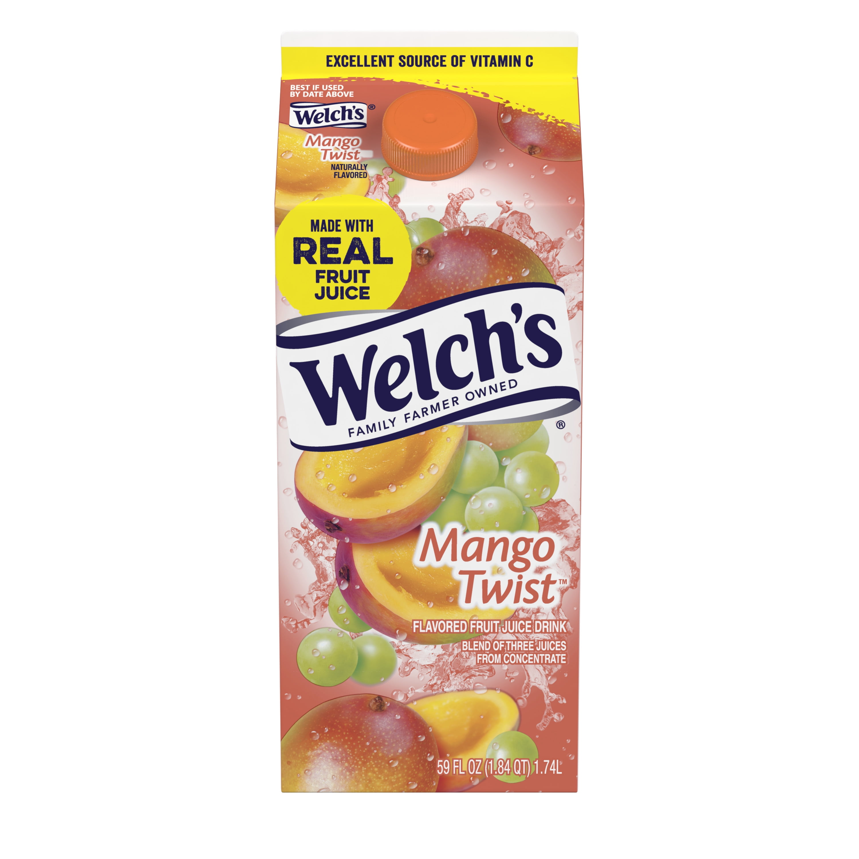 Welch's Mango Twist Fruit Juice Drink, 59 fl oz carton - Walmart.com
