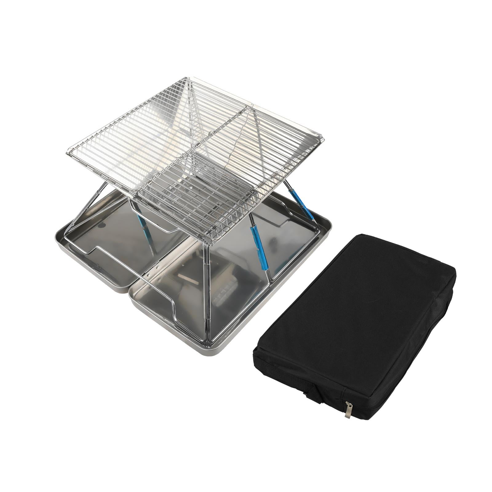 Parrilla de Carbón Portátil para Jardín, Parrilla Plegable para Acampar, Parrilla de Madera para ...