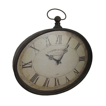 Oval Pocket Watch Style Distressed Finish Wall Clock - Walmart.ca