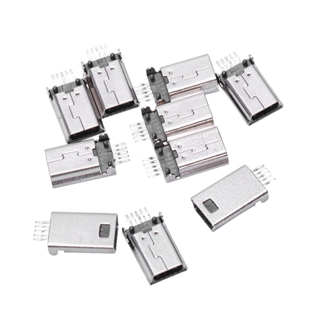 10 pieces Mini USB Type B Male 180 Degree 5 Pin SMD SMT for Soldering ...