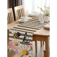 Burlap Table Runner 90 Inches Long, Vintage Daisy Pink Tulips Leaves ...