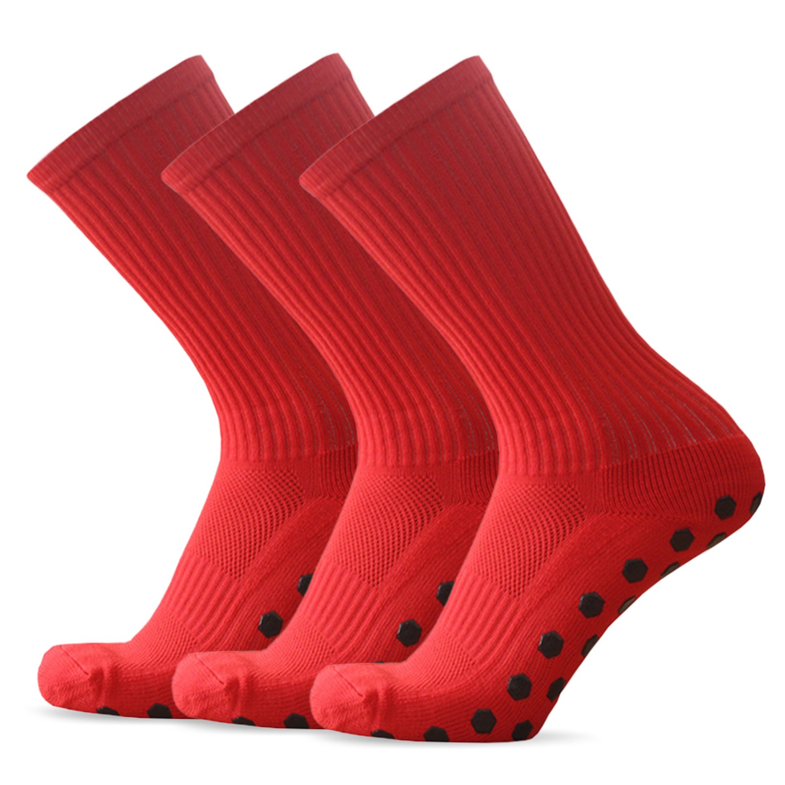 Click here for Graflsoa Hexagon Grip Soccer Socks - Red  3-Pack... prices