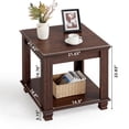 Buildhom Farmhouse End Table, Large 2-Tier Side Table with Storage ...