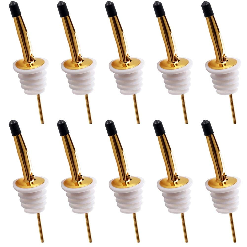 Paquete de 10 botellas de licor de aceite de oliva Vertedores de acero inoxidable Vertedores de ...