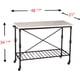 Catania Kitchen Island, Matte Black/Gray Faux Marble - Walmart.com
