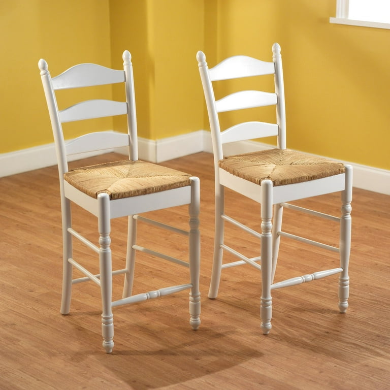 Ladder back counter stools with rush seats store