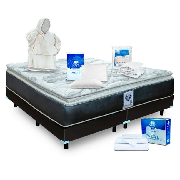 Paquete Colchon King Size + 2 Almohadas + Box + Cubre Colchon + Sabanas ...