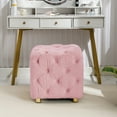 Velvet Upholstered Ottoman,Exquisite Small End Table, Soft Foot Stool ...