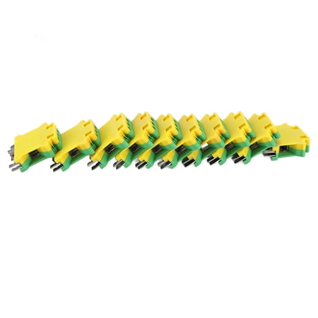 Domqga 50Pcs DIN Rail Mount Terminal Pure Copper 2 Channel Ground ...