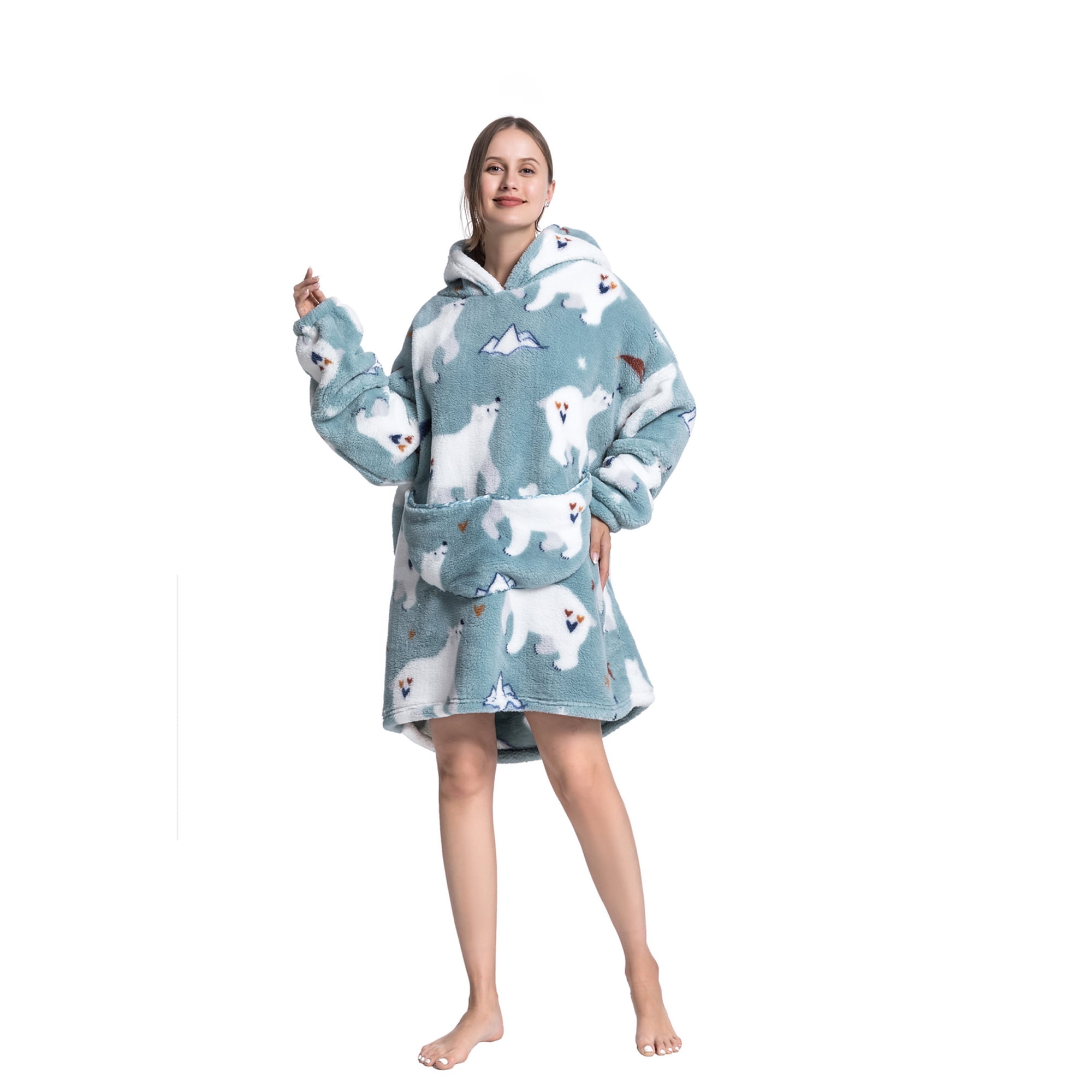 Click here for Caitzr Oversized Wearable Blanket Hoodie For Adult... prices