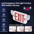 Led Combo Emergency Exit Sign Light with Two Adjustable Head Lights and ...