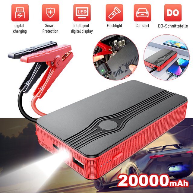 DFITO Emergency Power Starter, 20000 mAh Car Jump Starter Battery Power ...