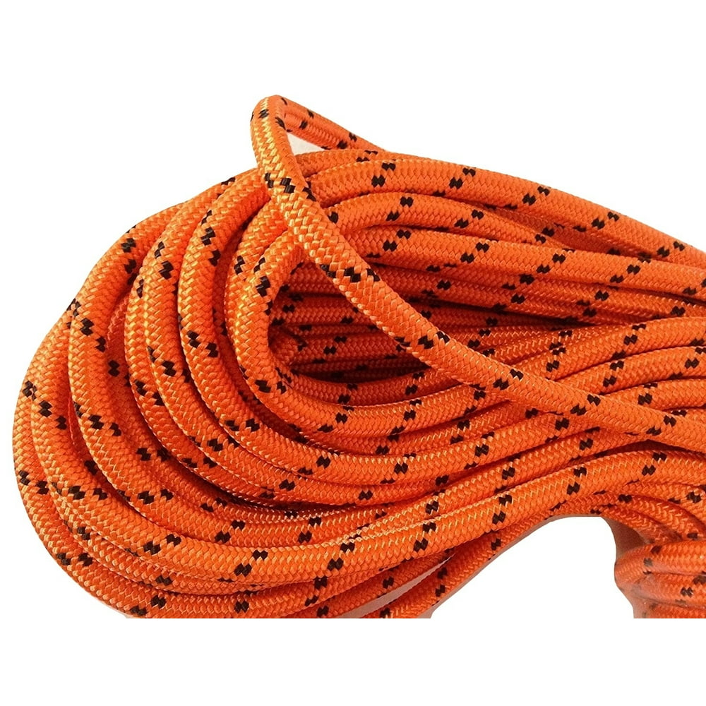 1/2" x 300 ft Arborist Double Braid Polyester Rope, Orange/Black ...