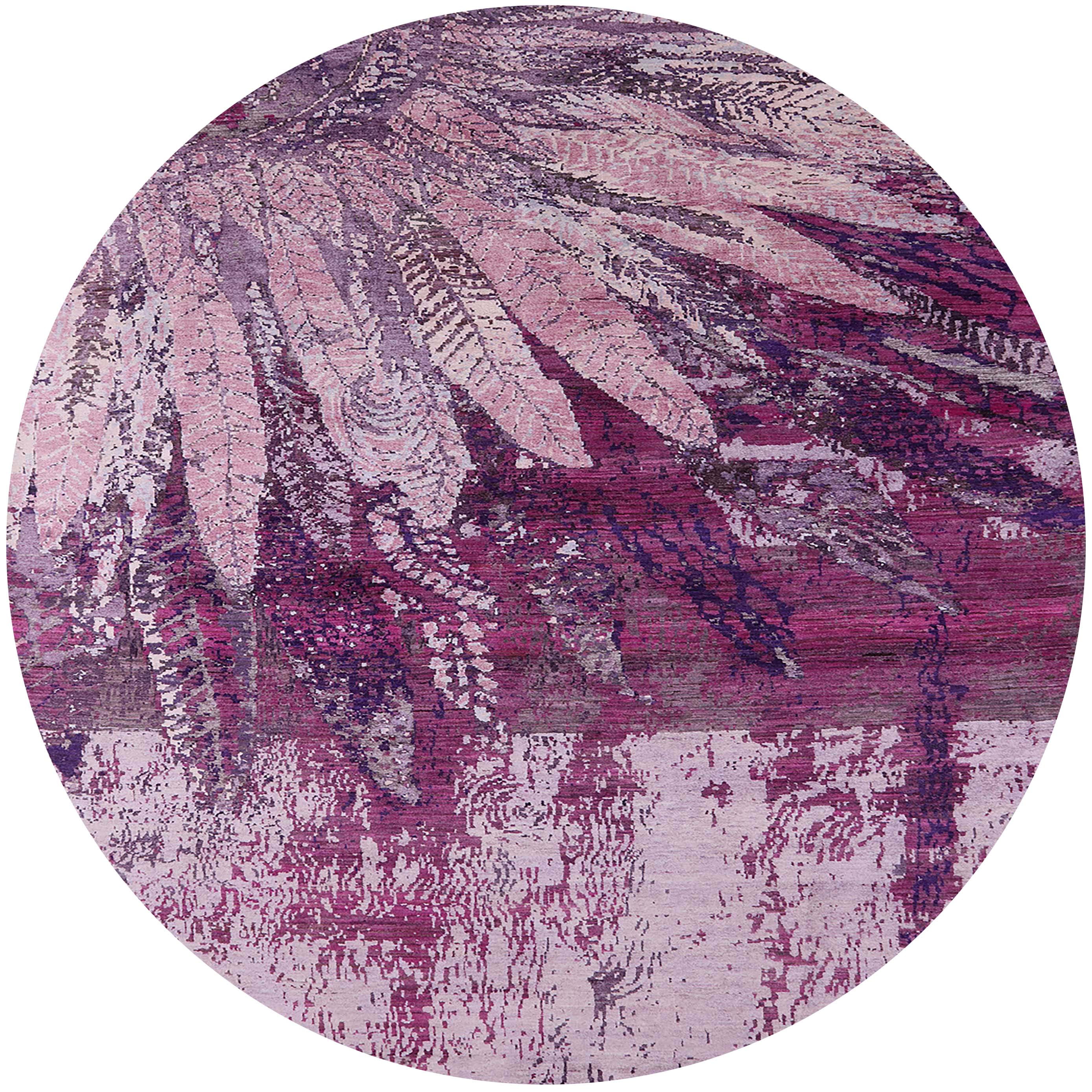 Ahgly Company Indoor Round Mid-Century Modern Pastel Violet Purple ...