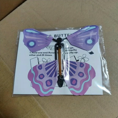 Magic Wind Up Flying Butterfly Rubber Band Powered Magic Fairy Flying ...