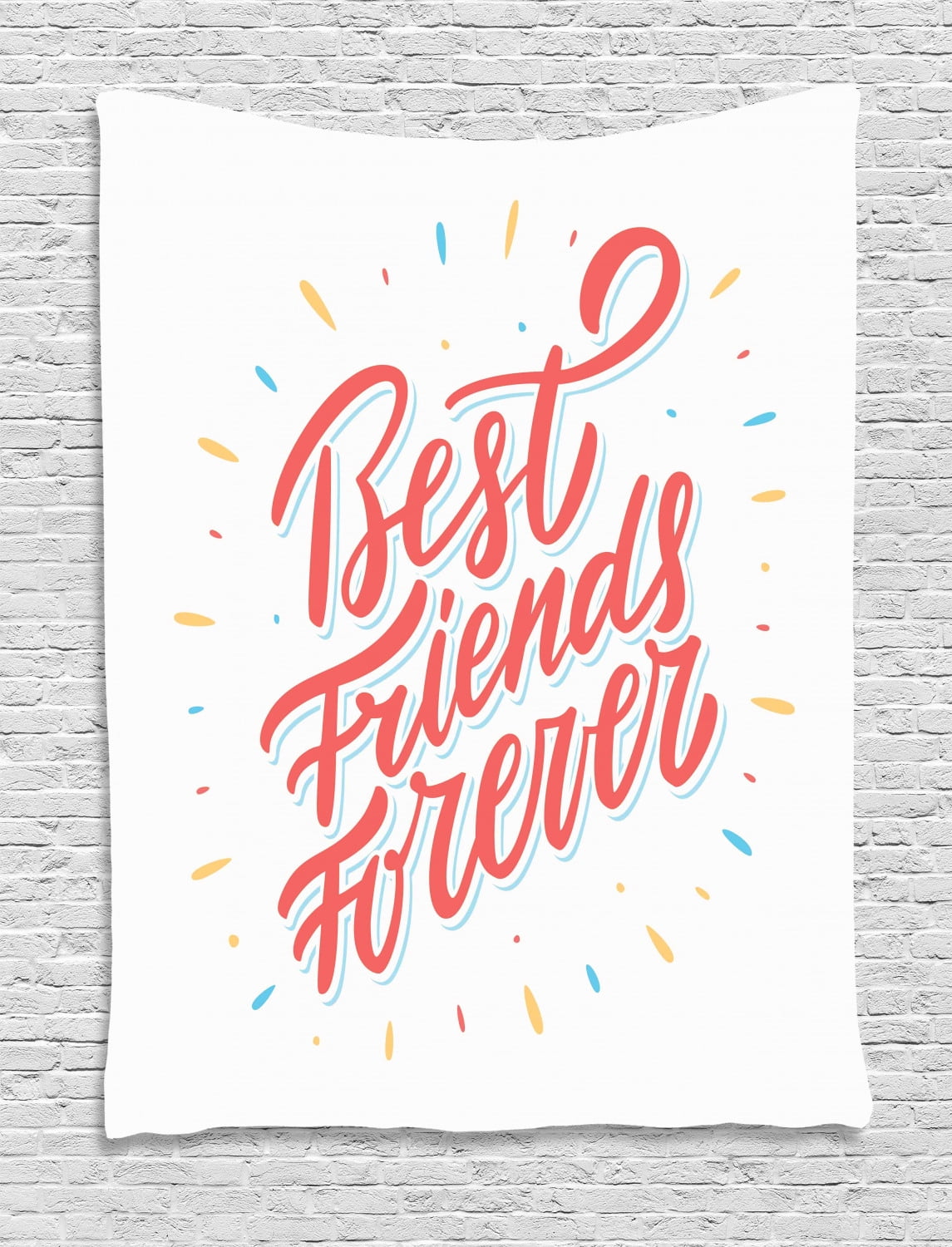 Best Friend Tapestry, Best Friends Forever Cursive Lettering Cute ...