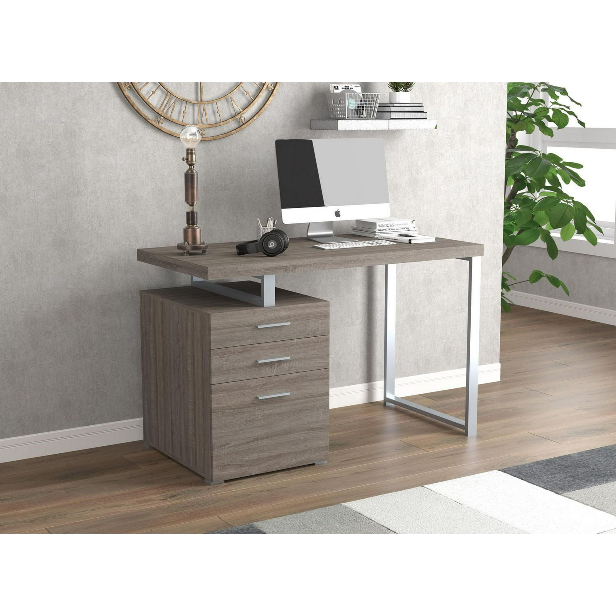 Click here for Safdie & Co. Computer Desk 47.25l Dark Taupe 3 Dra... prices
