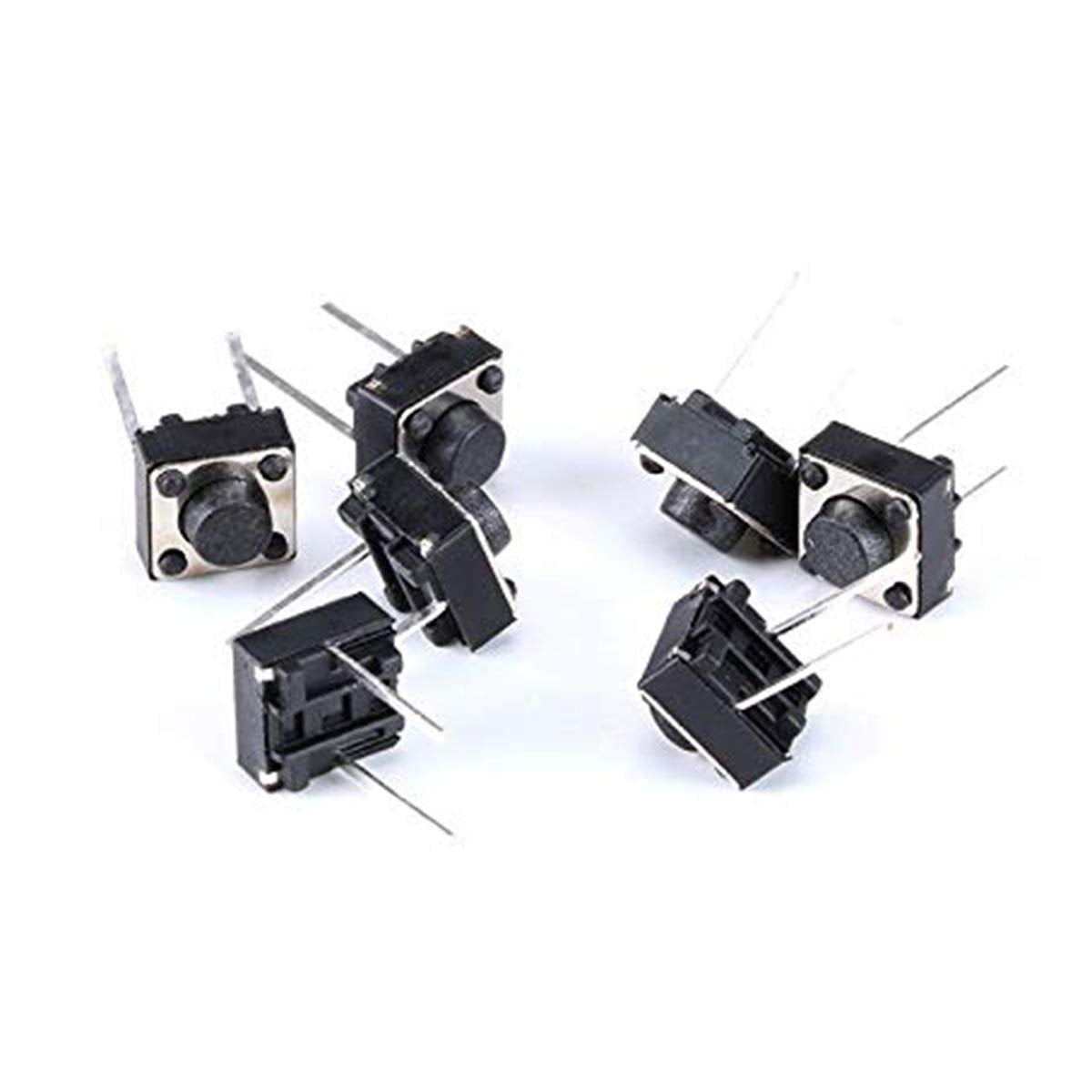 100pcs Tact Button Switch 2 Pin DIP 6x6x5mm PCB Momentary Tactile Tact ...
