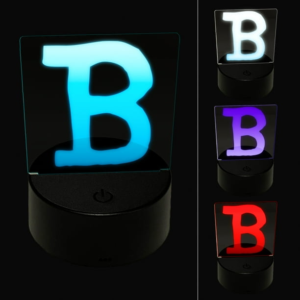 Letter B Uppercase Cute Typewriter Font LED Night Light Sign 3D ...
