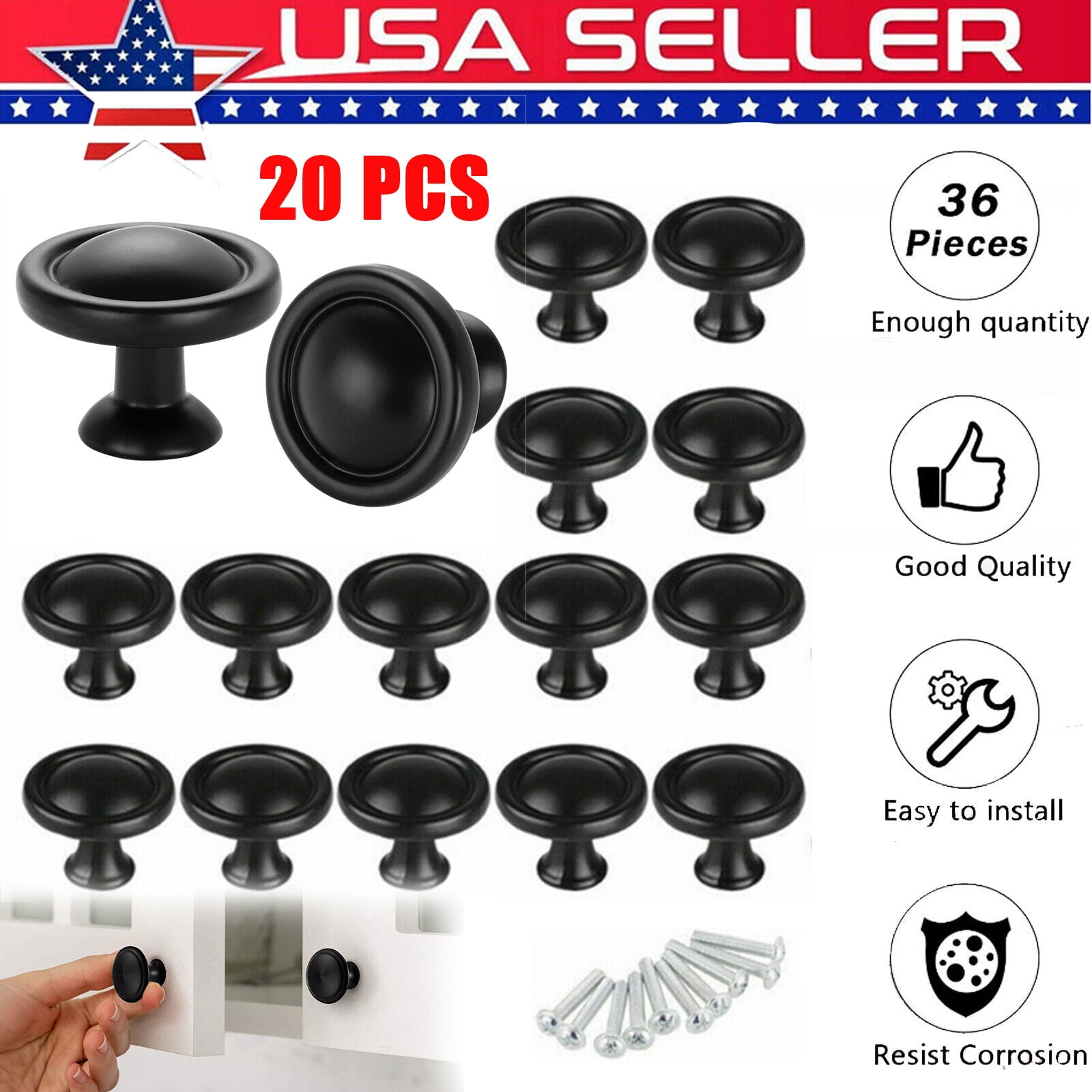 Dazone 20-PACK Cabinet Knobs Drawer Pulls Door Handles Kitchen Hardware ...