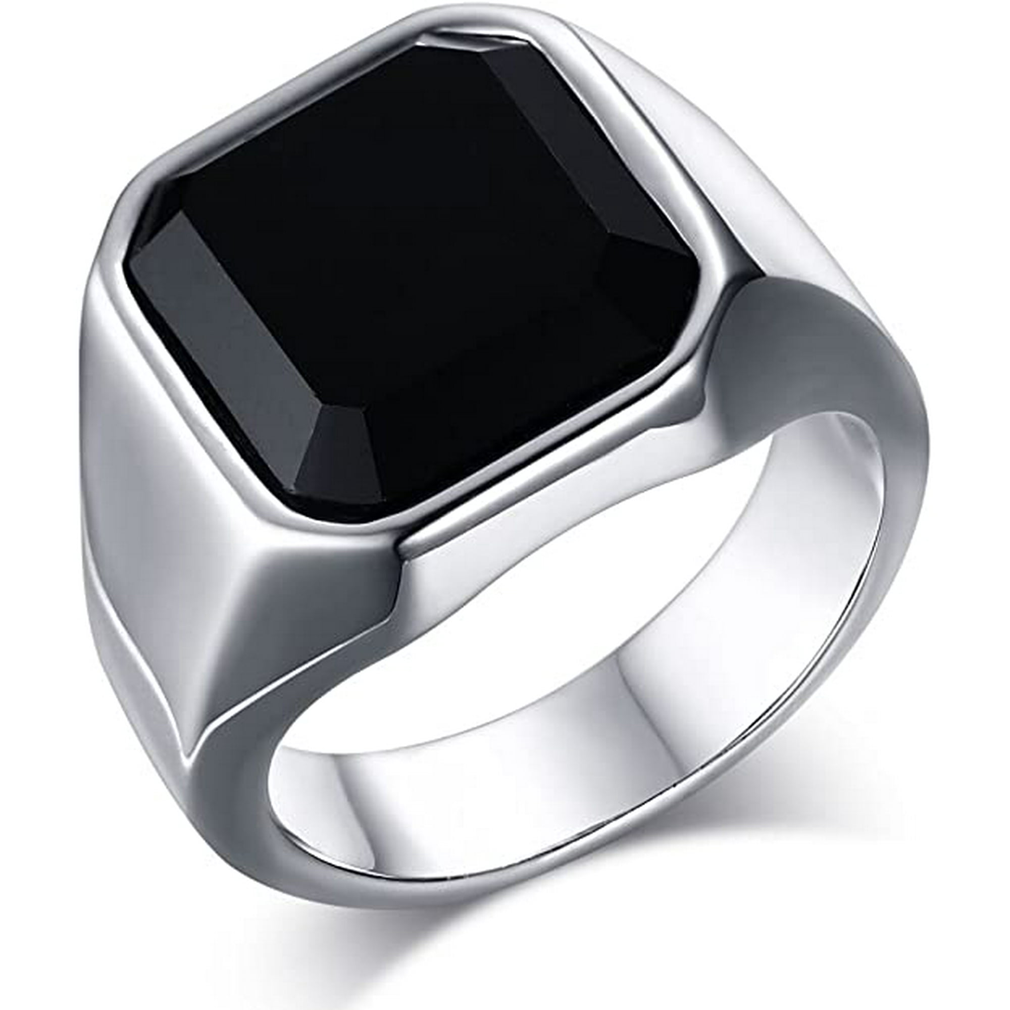 Click here for Jinsinto Netseng Mens Black Onyx Rings Mens Stainl... prices