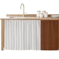 Boho Brown Leather Texture Cabinet Curtain 28"Wx51"L, Dustproof Storage ...