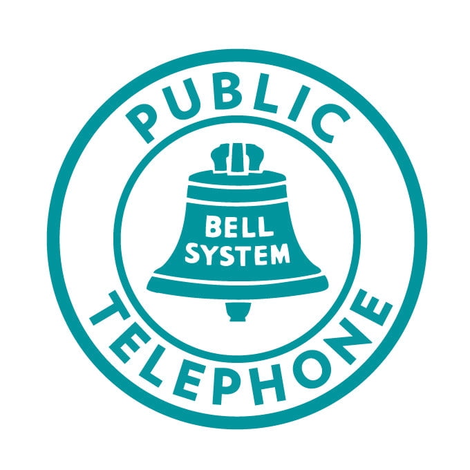 Public Telephone Bell System Vinyl Sticker - Large - Teal - Walmart.com