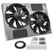 DERALE 16927 High Output Dual 13 In. Electric Rad Fan Steel Shroud Kit ...